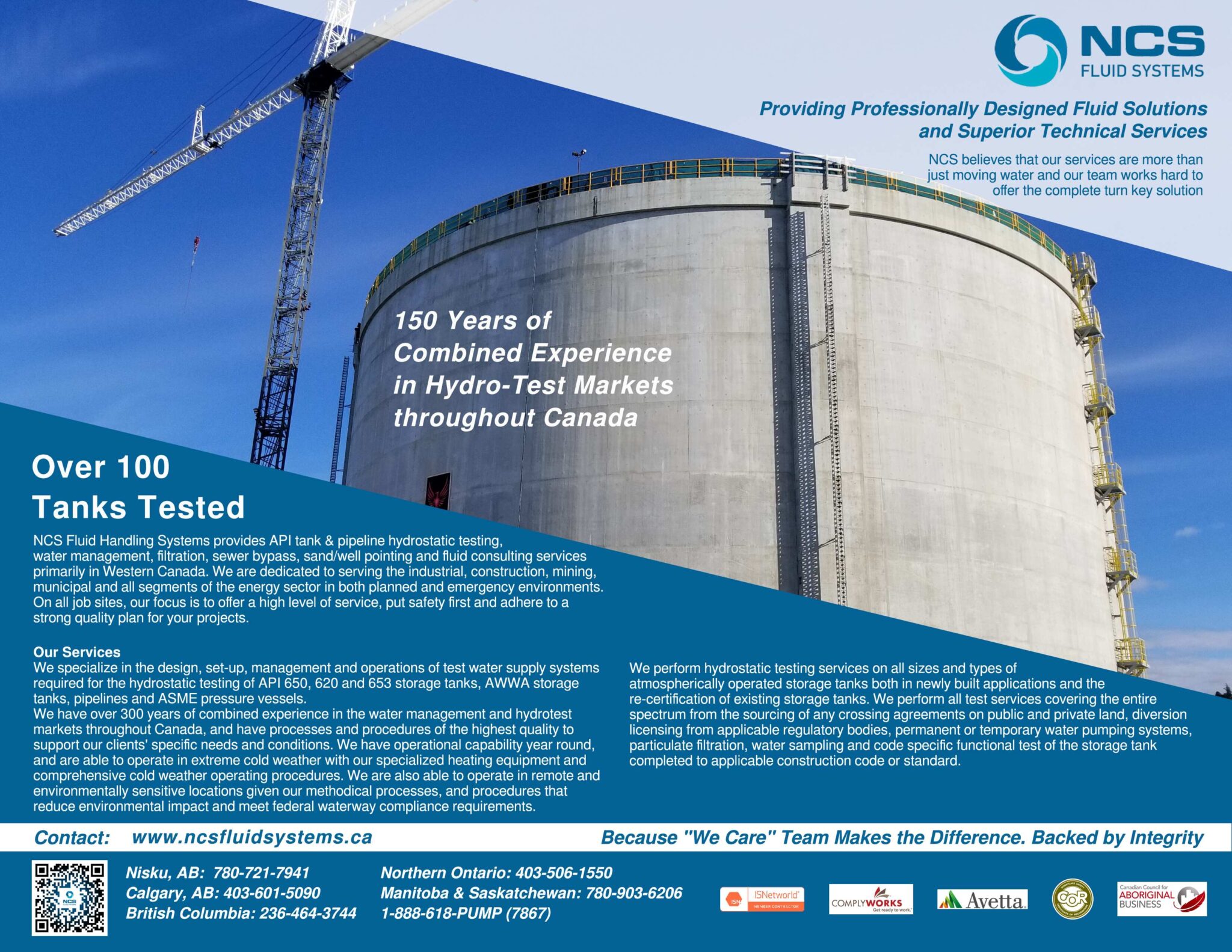 API 650 & 653 Hydro Testing - NCS Fluid Handling Systems